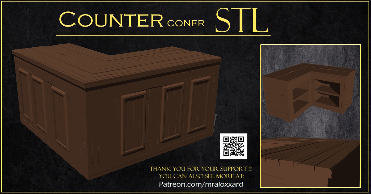 Medieval bar tavern counter (corner) by MrAloxxard | Download free STL ...