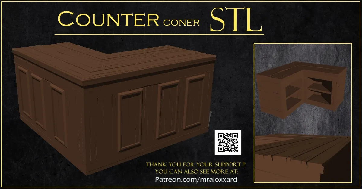Medieval bar tavern counter (corner) by MrAloxxard | Download free STL ...