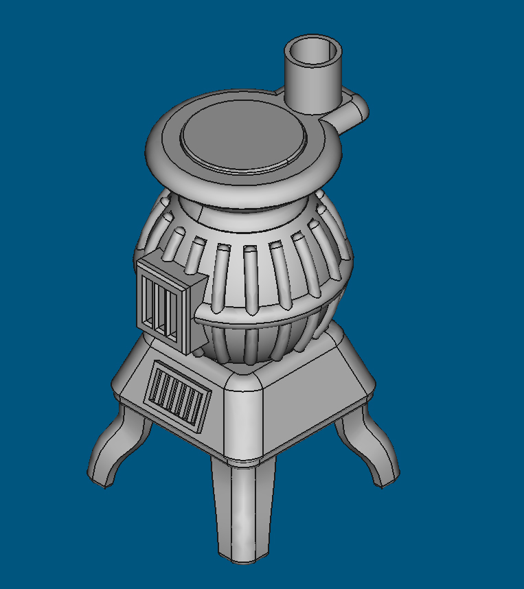 Pot Belly Stove 1/12th scale. by chipworker | Download free STL model ...