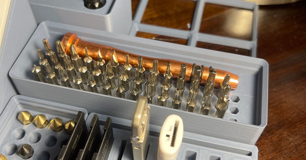 4mm bit holder gridfinity with screwdriver slot by Guisimo | Download ...
