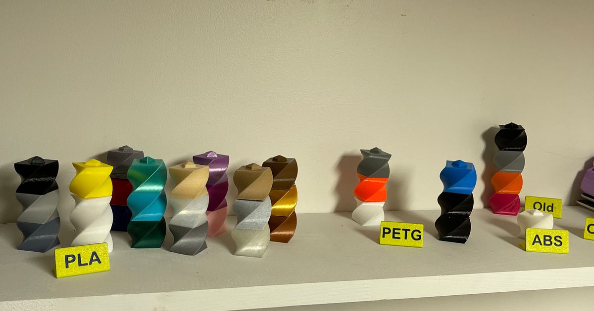 Simple Display Cards for Filament Samples by fuchsr | Download free STL ...