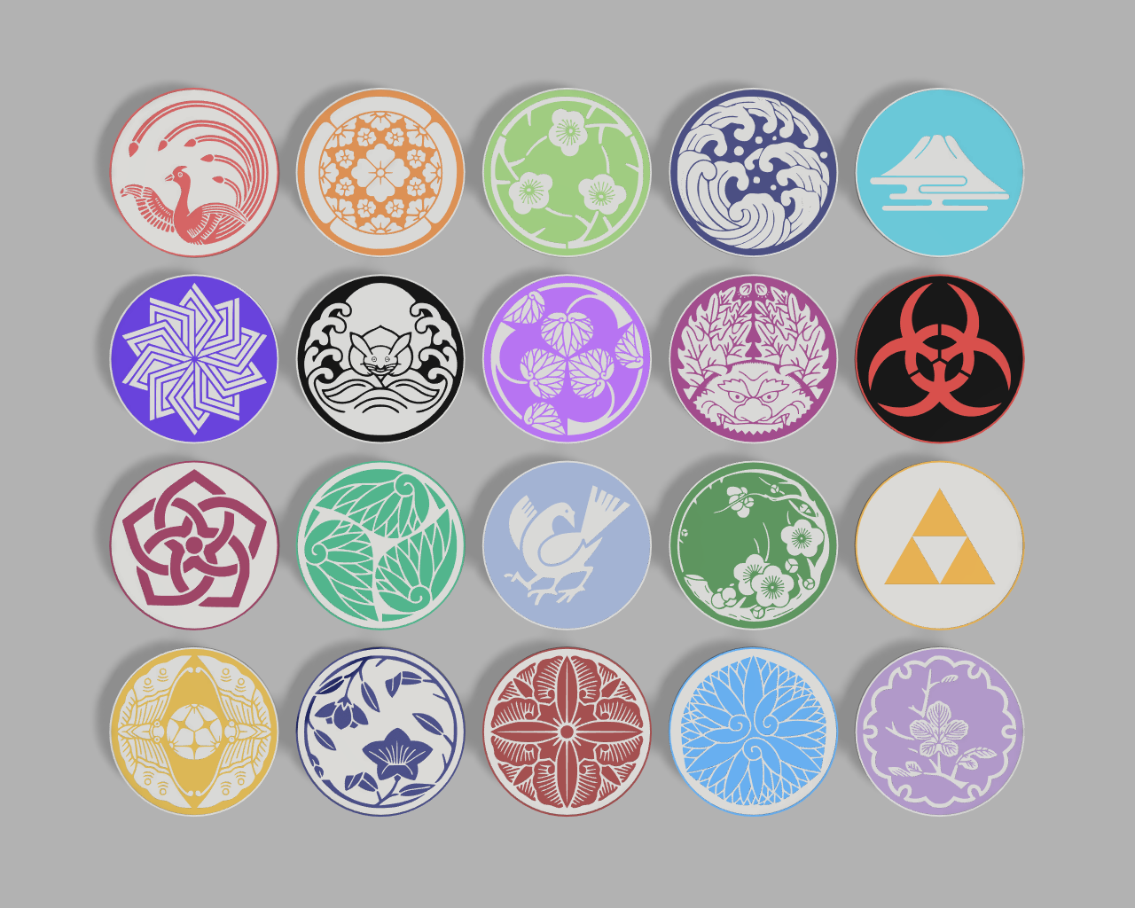 Kamon Emblem Coaster Collection by Saggwell | Download free STL model ...