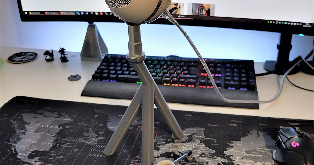 Blue Snowball Microphone Desktop Stand Tall Extension by DJMitch117 ...