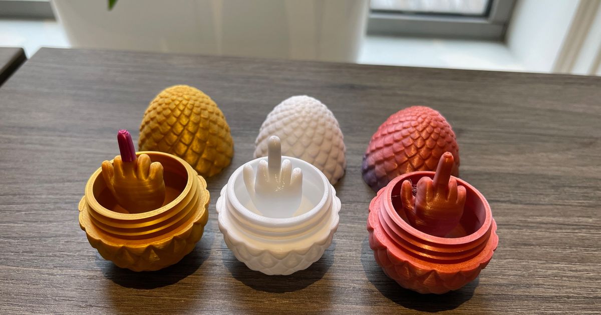 Middle finger diamond dragon egg by Galagi | Download free STL model ...