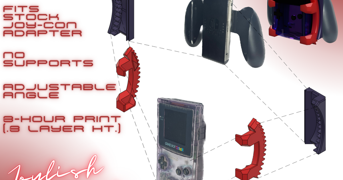 Joy-Con Holder Gameboy Color Adapter - Adjustable by Dog Box | Download ...