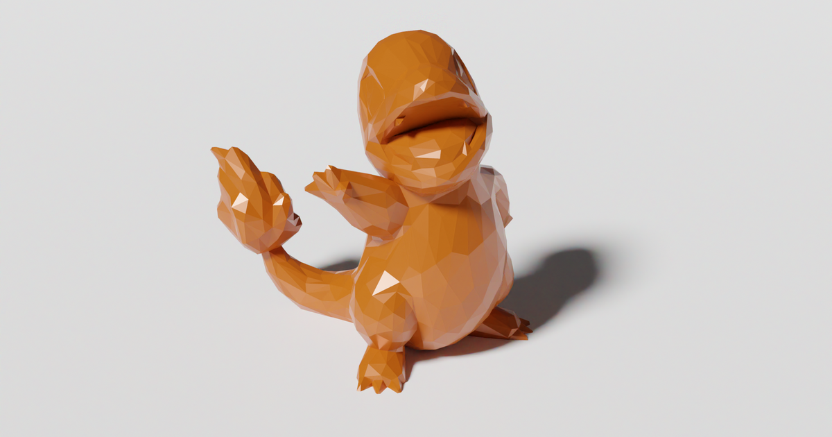 Low Poly Charmander (No Supports) by BP | Download free STL model ...