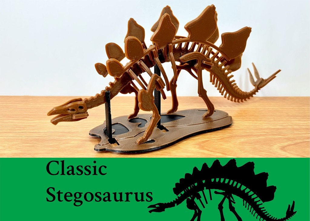 [3Dino Puzzle] Classic Style Stegosaurus by STAG_B | Download free STL ...