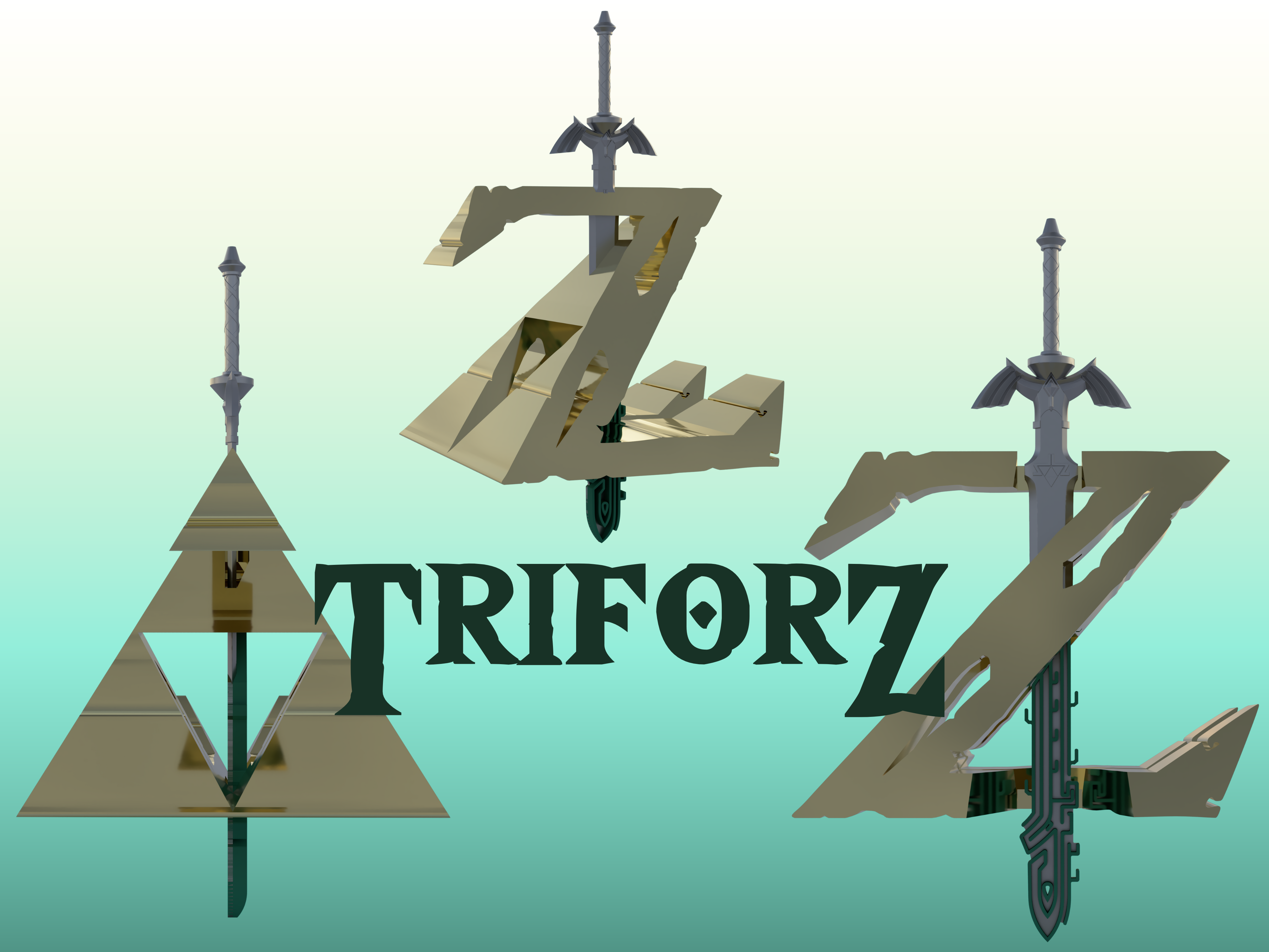 TriforZ - A 3D Ambigram for Legend of Zelda by Dog Box | Download free ...