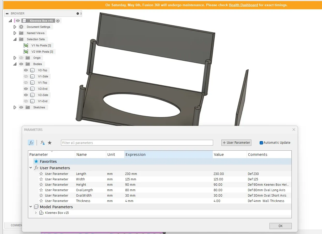 Parametric Kleenex Box by MadMax | Download free STL model | Printables.com