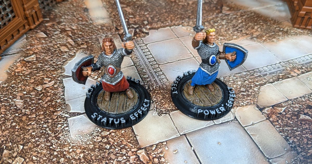 Frostgrave and Stargrave status condition marker rings for 25mm bases ...
