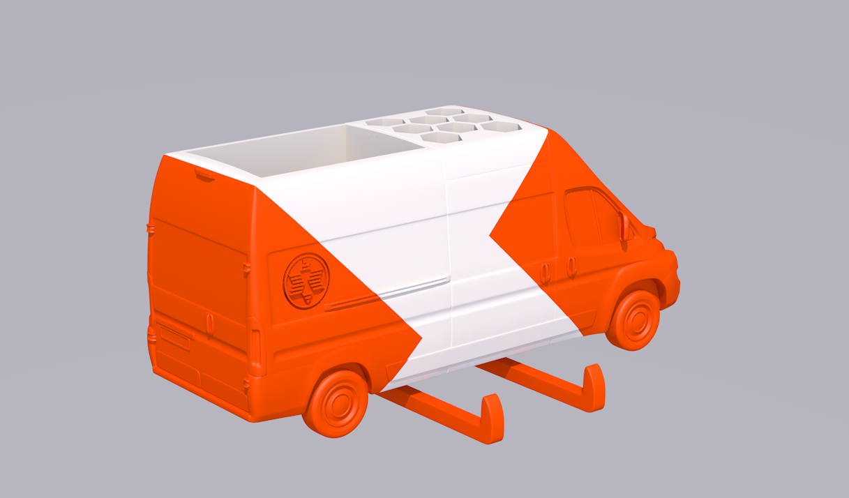 European van organizer (phone stand) by Michael Doe | Download free STL ...