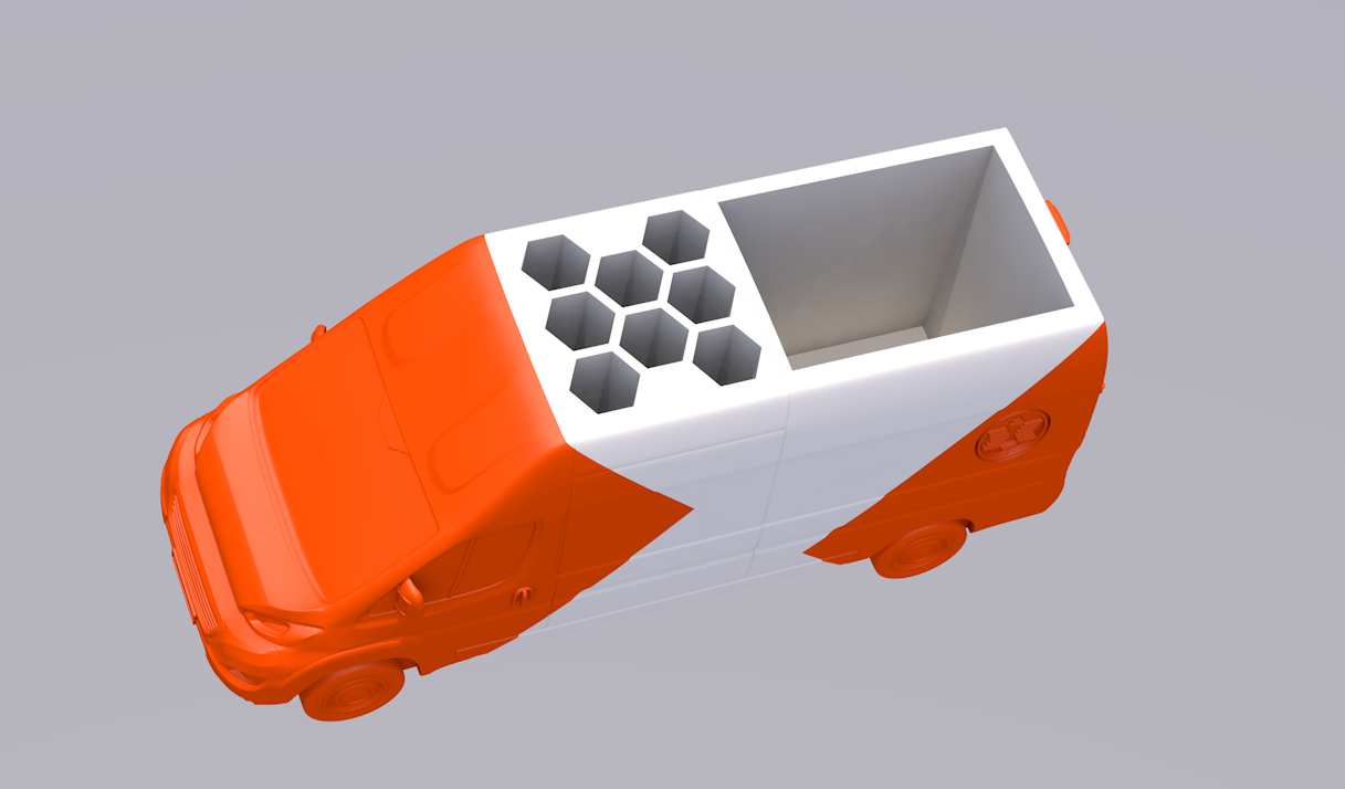 European van organizer (phone stand) by Michael Doe | Download free STL ...