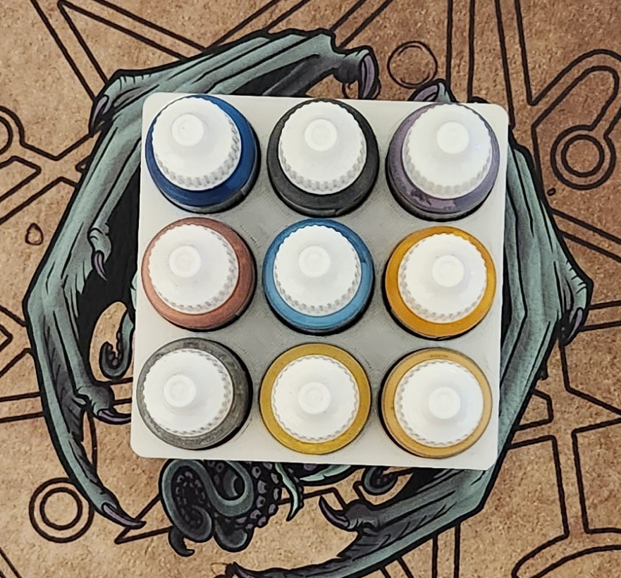 Gridfinity 2x2 Miniature Paints (x9) Holder by cogspace | Download free ...