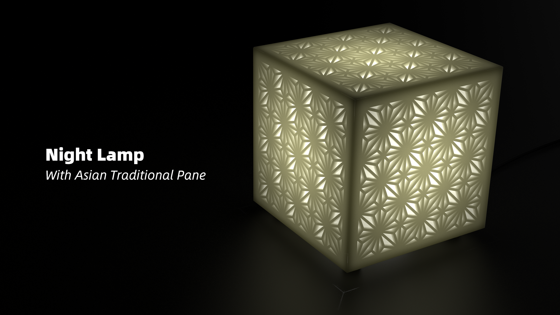 Night Lamp With Asian Traditional Pane by wuguigui | Download free STL ...