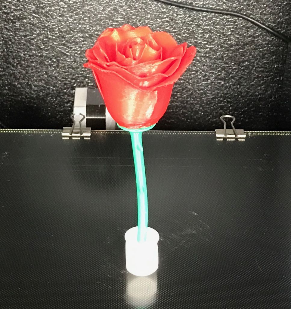 Rose, stem and a little flowervase by NeoHeldt | Download free STL ...
