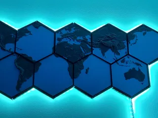 Hexagon topographic world map by KipiKipod | Download free STL model ...