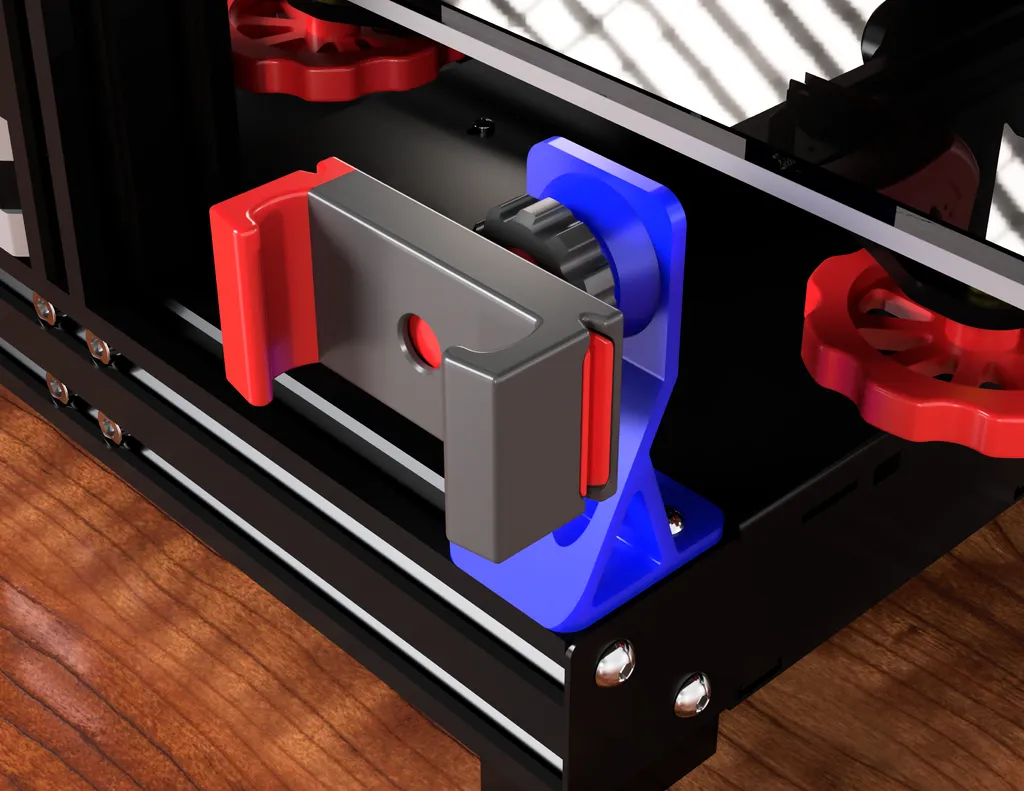 Phone holder with bracket for 3D printer by dantech | Download free STL ...