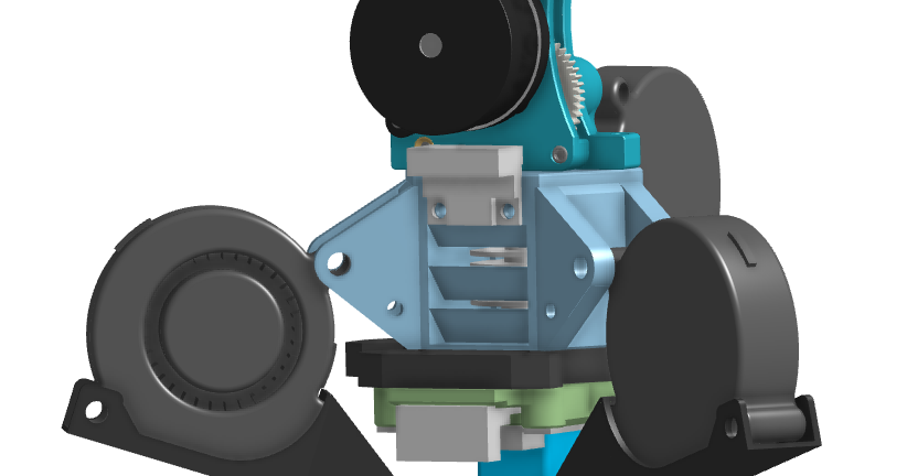 Kossel Plus Volcano mount for 3 x 5015 blowers by coderus | Download ...