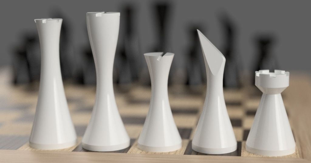 Minimalist contemporary chess set by link0007 | Download free STL model ...