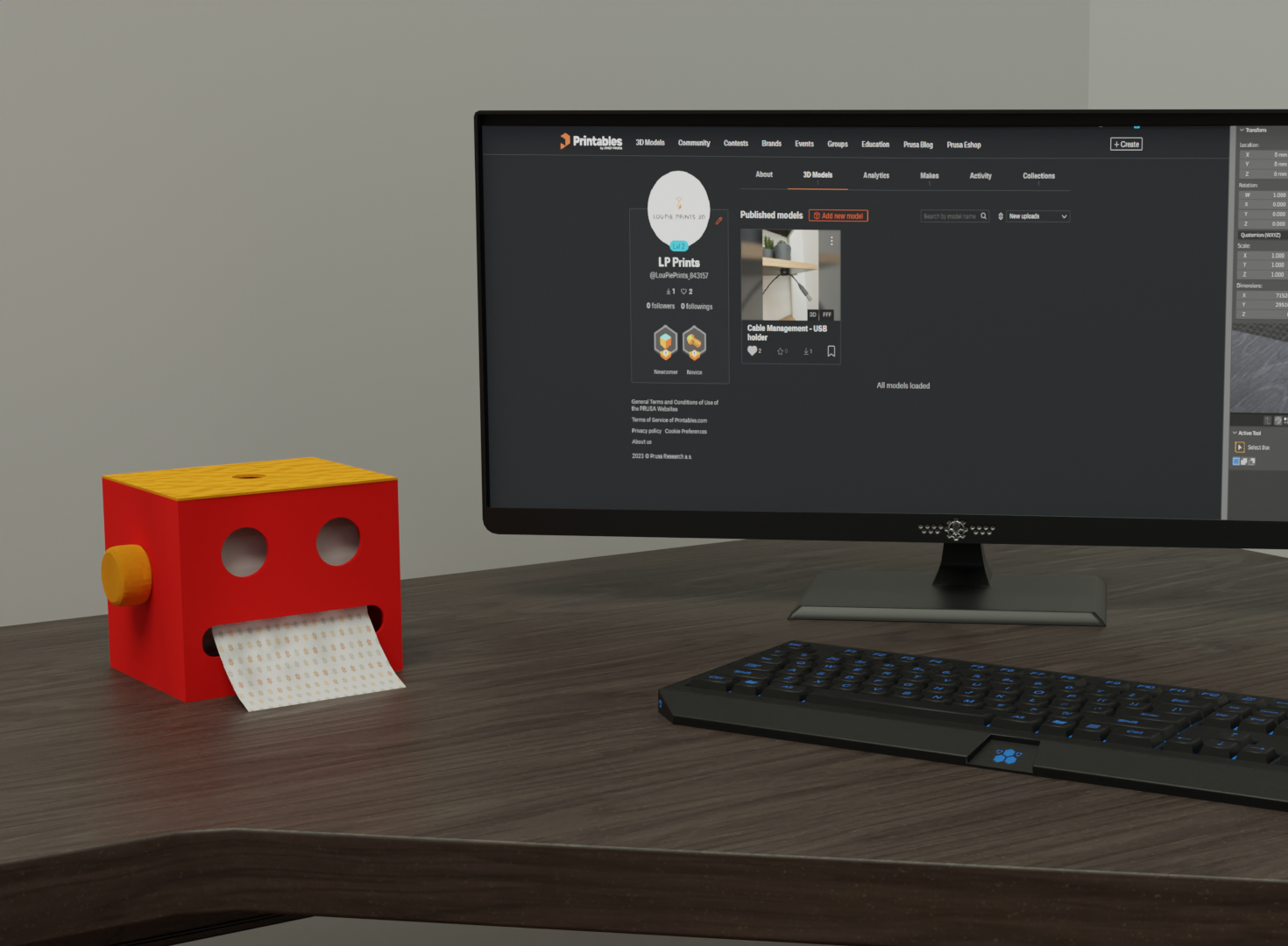 Robot Toilet/Tissue Paper box by LP Prints | Download free STL model ...