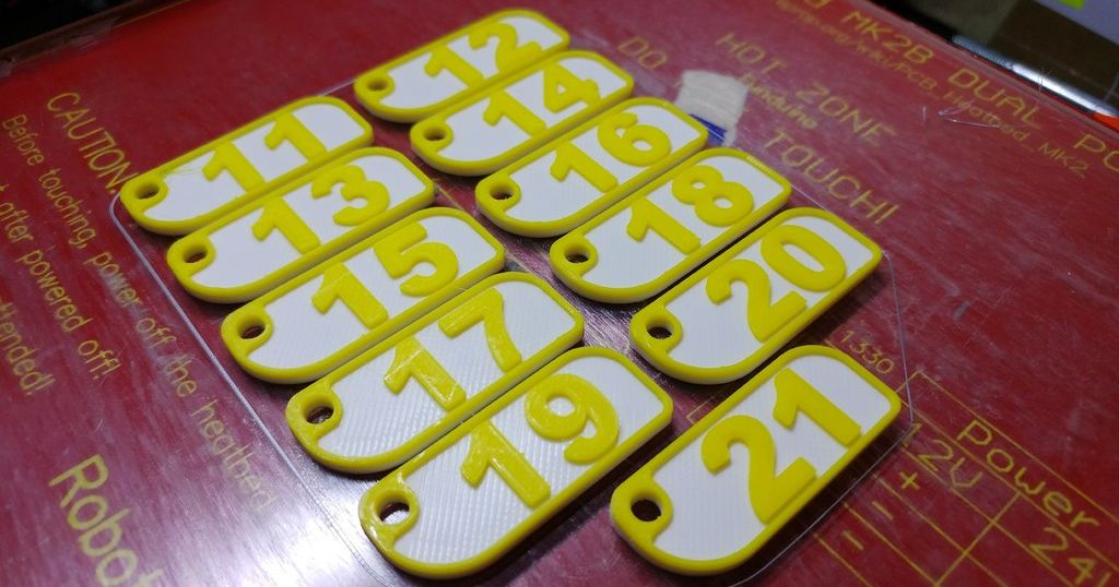 Keychain numbers 11-21 by pavol.n | Download free STL model ...