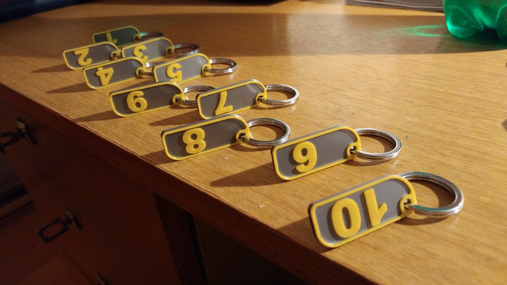 Keychain numbers 1-10 by pavol.n | Download free STL model | Printables.com