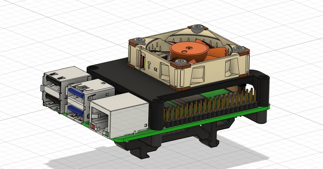 Fan Mount Raspberry Pi 4 40mm Noctua + Step File by Wissencat ... Fan Mount Raspberry Pi 4 40mm Noctua + Step File by Wissencat ...