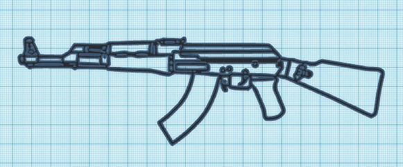 AK 47 OUT LINE WALL ART by Ogama Industries | Download free STL model ...