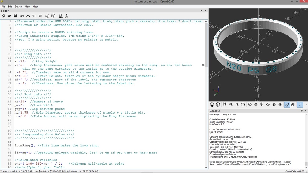 Parametric Knitting Loom by spingoogL | Download free STL model ...