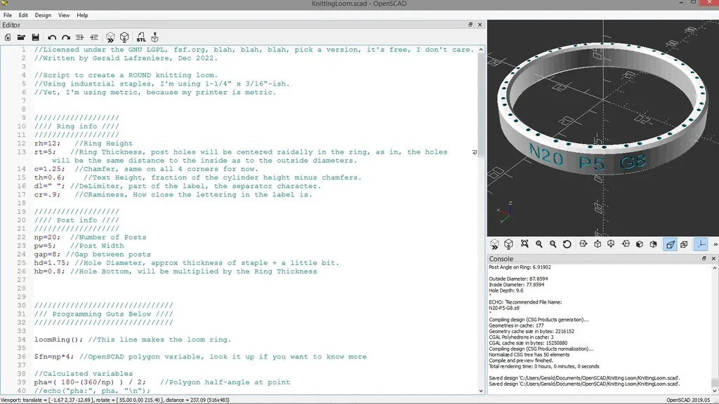 Parametric Knitting Loom by spingoogL | Download free STL model | Printables.com