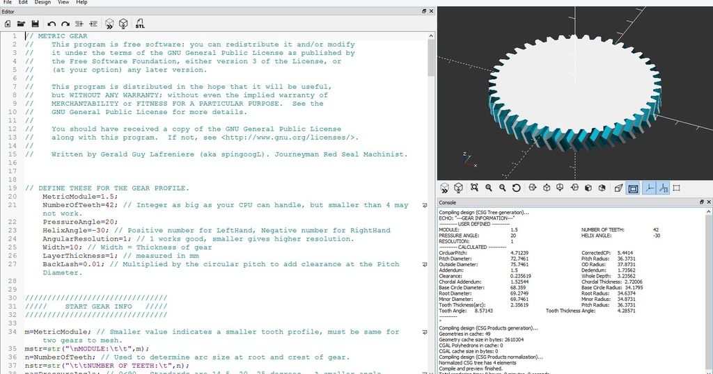 Parametric Herringbone Script for OpenSCAD by spingoogL | Download free ...