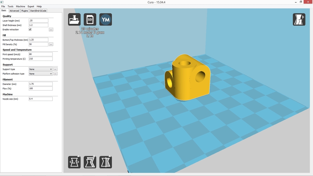 6mm, 1/4" 3-Axis Prototype Block by spingoogL | Download free STL model ...