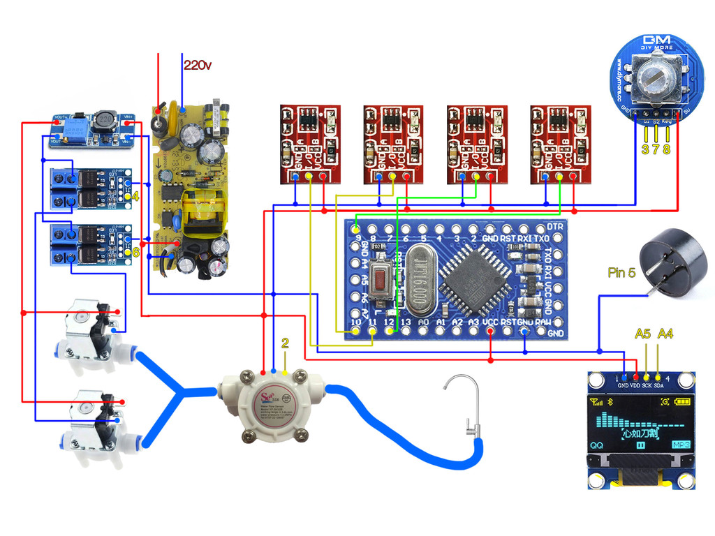 Smart faucet on Arduino (filter resource counter) by Ruvim Kub ...