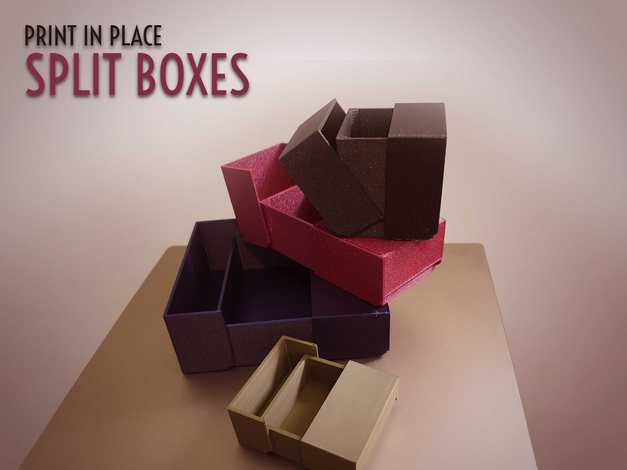 Print in Place Split Boxes by Jaatinen | Download free STL model ...
