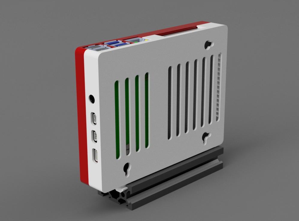 Pi4 SSD Case (Extrusion rail 20x20 mount) by Mark_Alpha | Download free ...