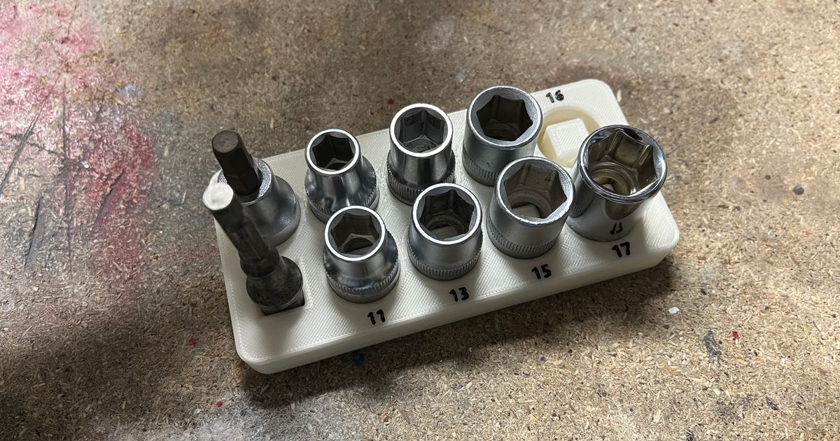 Tray for 1/2" sockets by Ren | Download free STL model | Printables.com