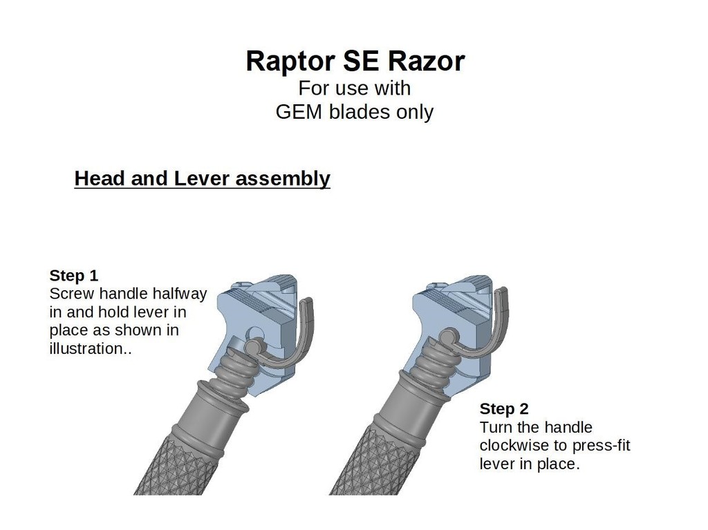 GEM Single Edge Safety Razor "RAPTOR SE" by rogerquin | Download free ...