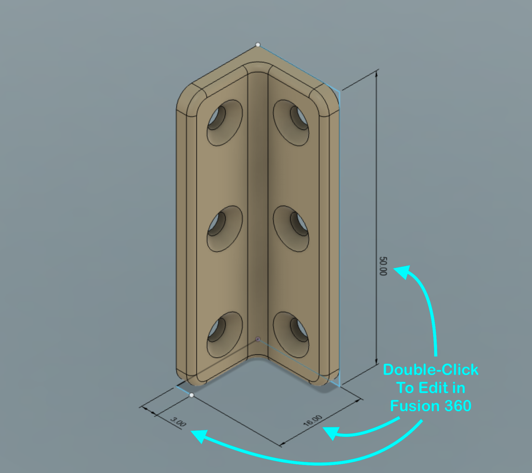 Corner Brace - Fusion 360 Live Edit (WYSIWYG) Parameterization by ...