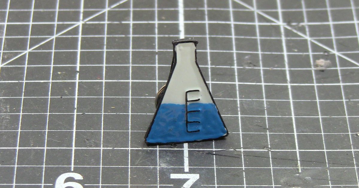 Erlenmeyer flask enamel pin by Nick Tailor | Download free STL model ...