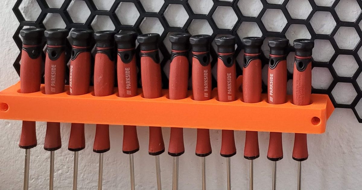 Precision screw driver holder for Honeycomb storage wall by Vladimír Waas | Download free STL ...