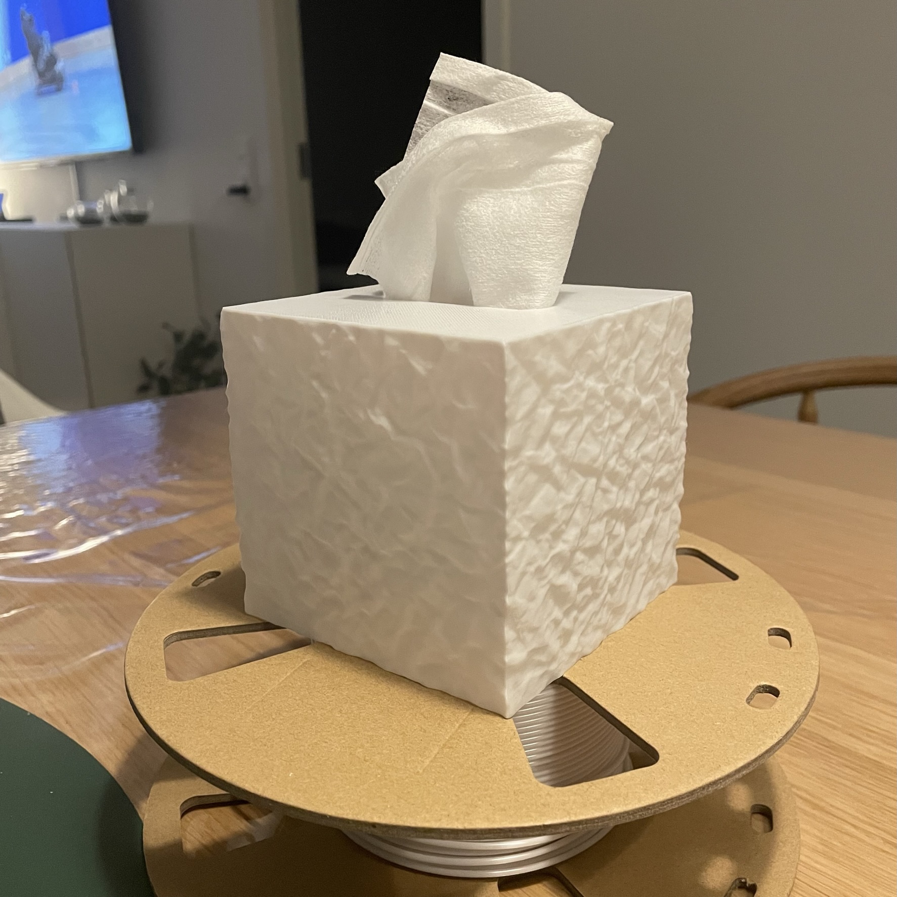 Crumpled tissue box cover by lowlandet | Download free STL model ...