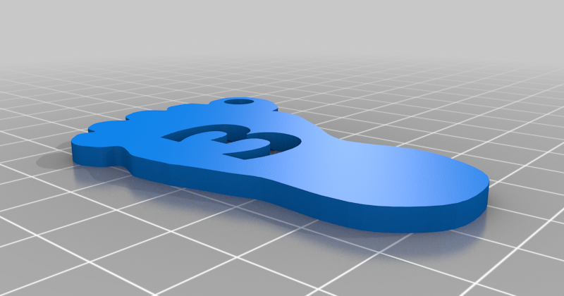 Foot Keychain with Numbers by Douglas Gebhart | Download free STL model ...