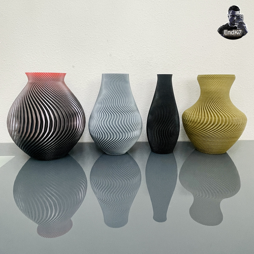SPIRAL VASE SET VERSION THREE - 4 DESIGNS by EndK7 | Download free STL ...