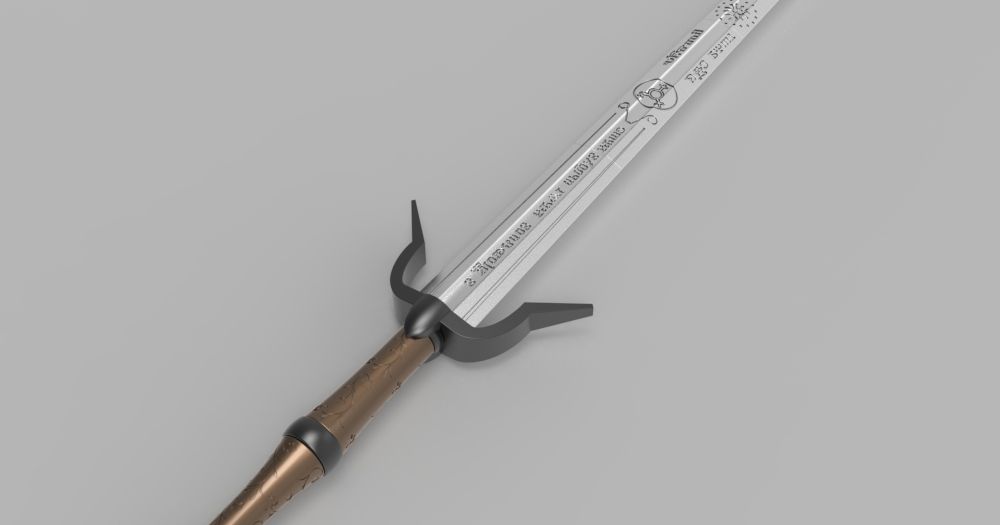 CIRI's sword with runes.Added a file with a solid blade and handle by ...