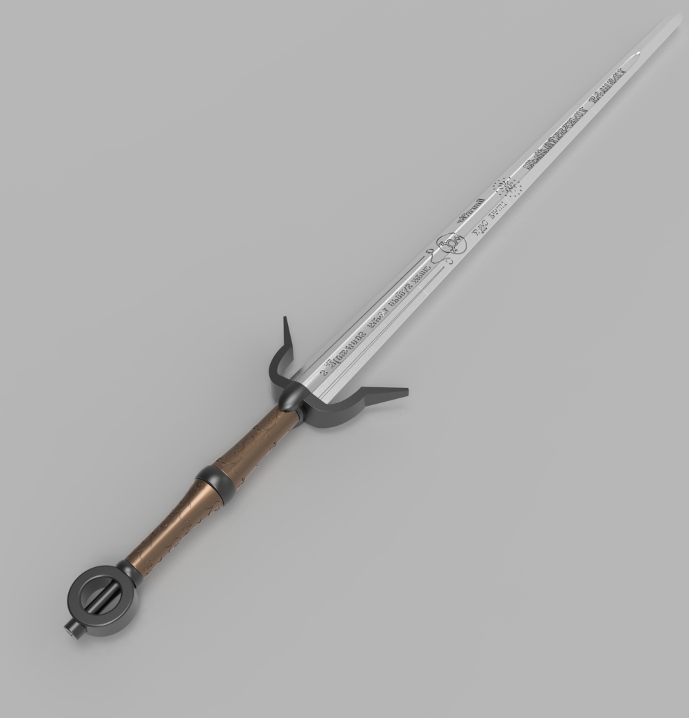 CIRI's sword with runes.Added a file with a solid blade and handle by ...