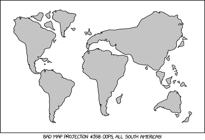 Bad Map Projection: South America (xkcd) by Peepee poopoo | Download ...