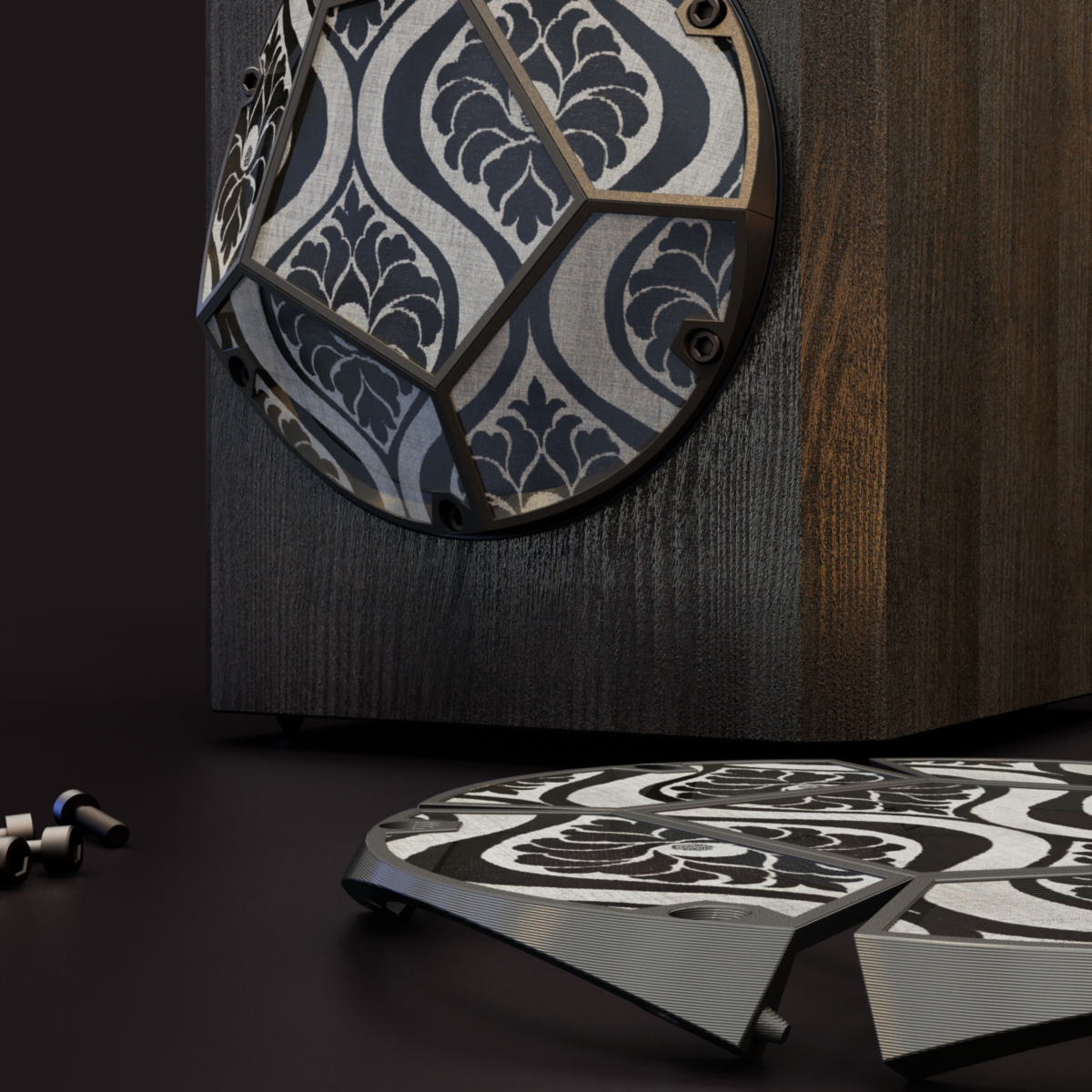 Print on fabric, fold in place speaker cover by ateldsign | Download ...