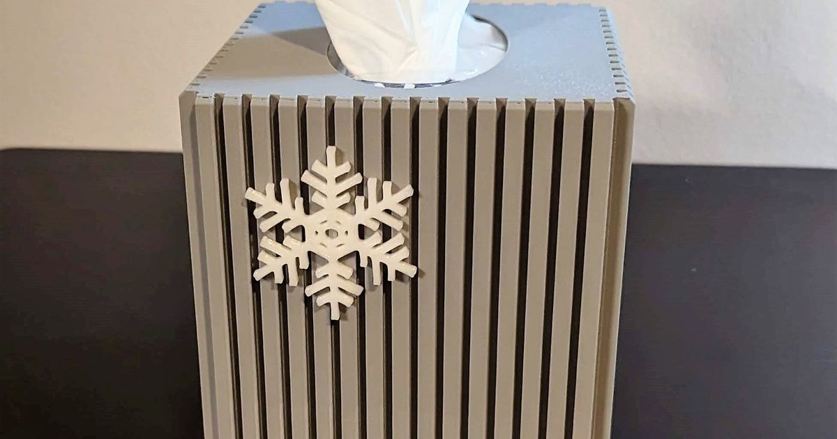 Snowflake Tissue Box Addon by Ken Mills | Download free STL model ...