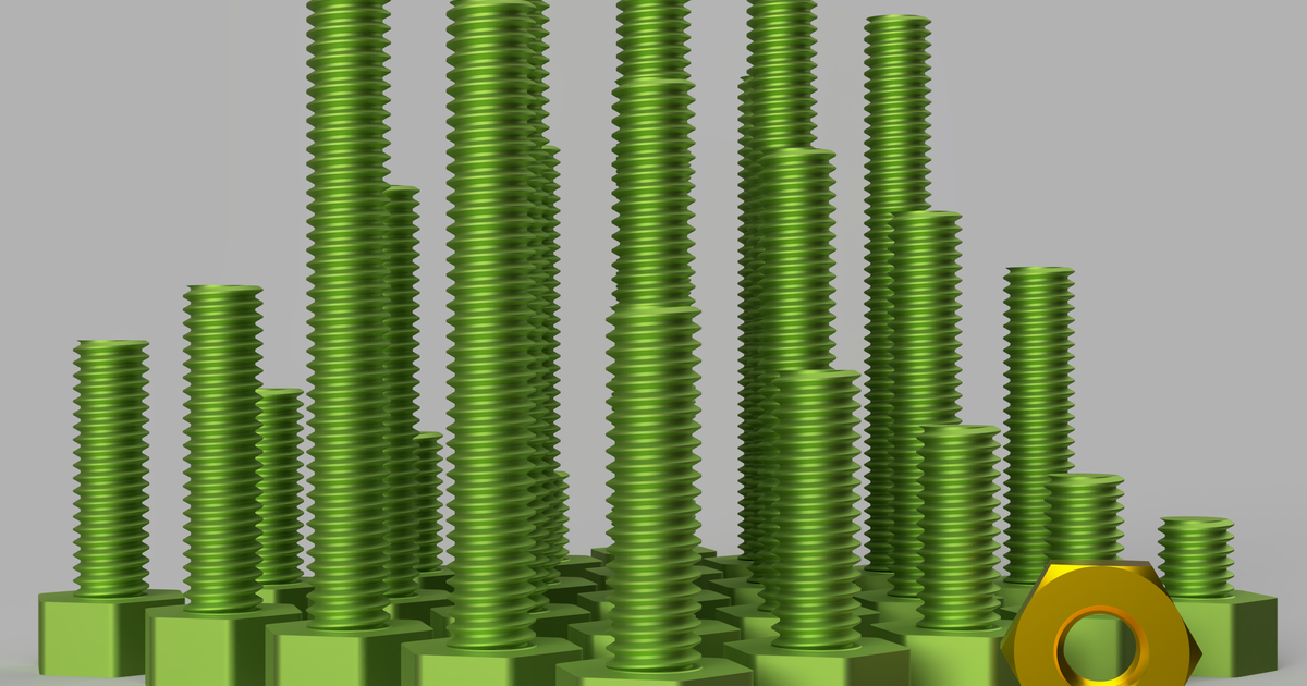 M3 Hex Bolts (Hex head) and nut 2mm-27mm par Nikolica | Téléchargez ...