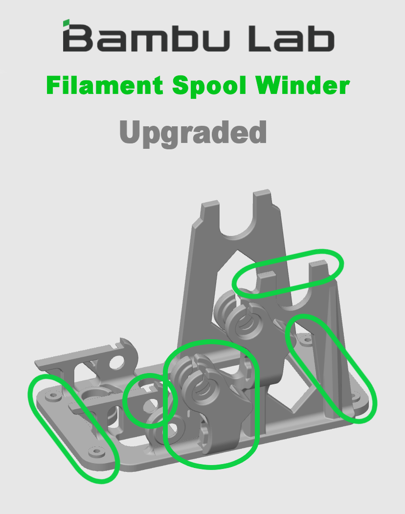 Bambu Lab Filament Spool Winder - Upgraded por Damian | Descargar ... Bambu Lab Filament Spool Winder - Upgraded por Damian | Descargar ...